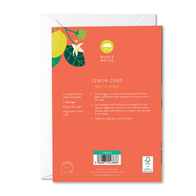 Lemon Birthday recipe card – Middle Mouse Shop