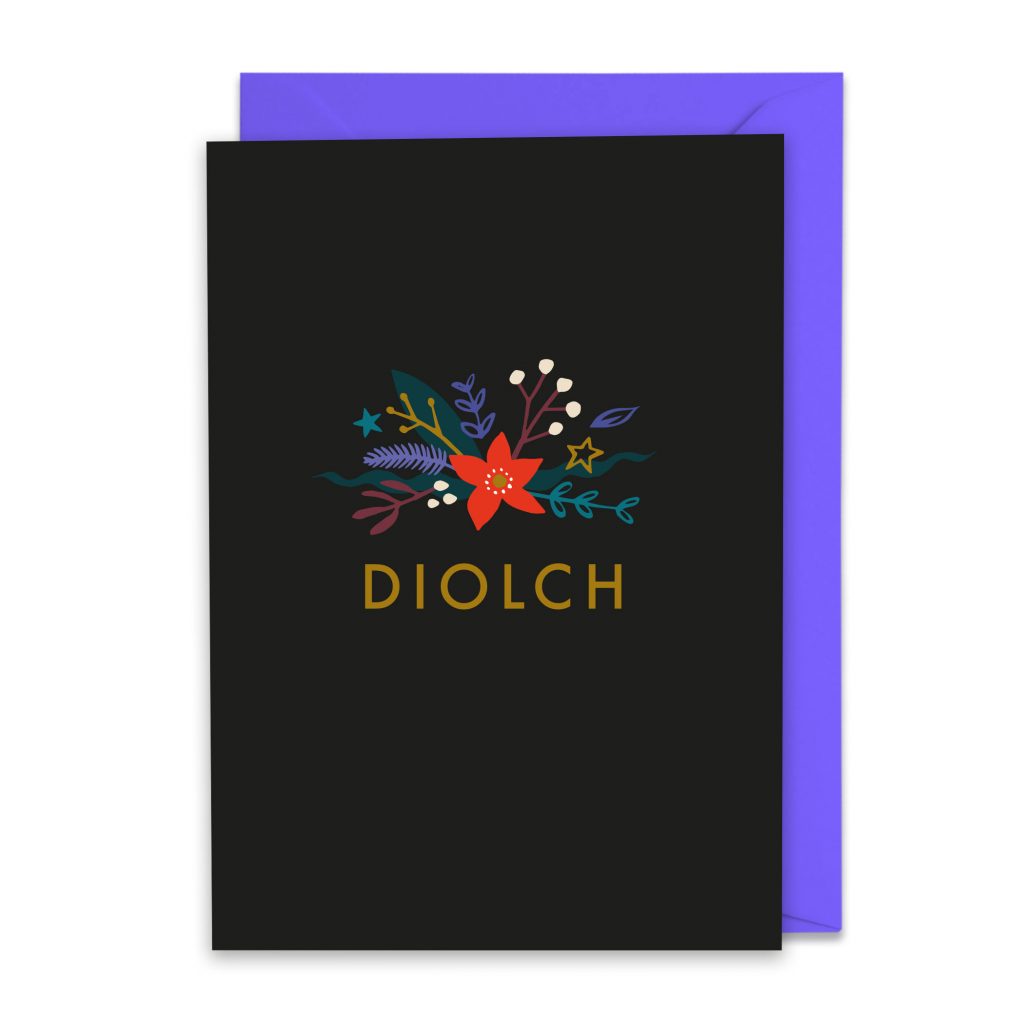 Midnight Garden Diolch Card - Middle Mouse Shop