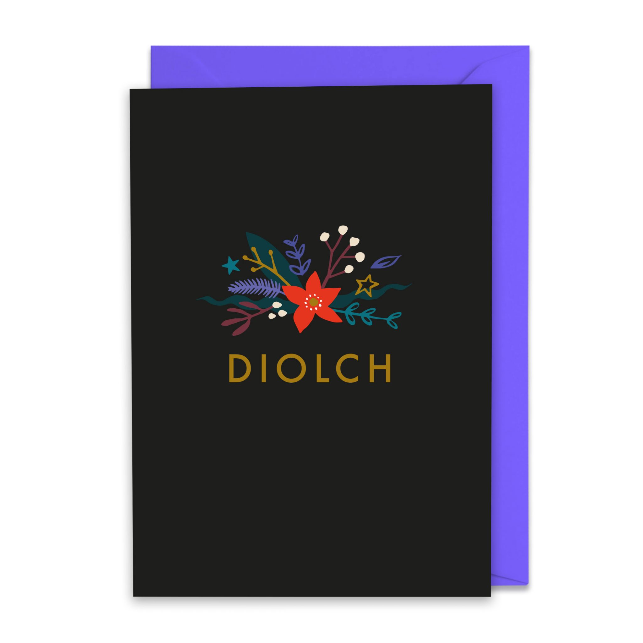 Midnight Garden Diolch Card – Middle Mouse Shop