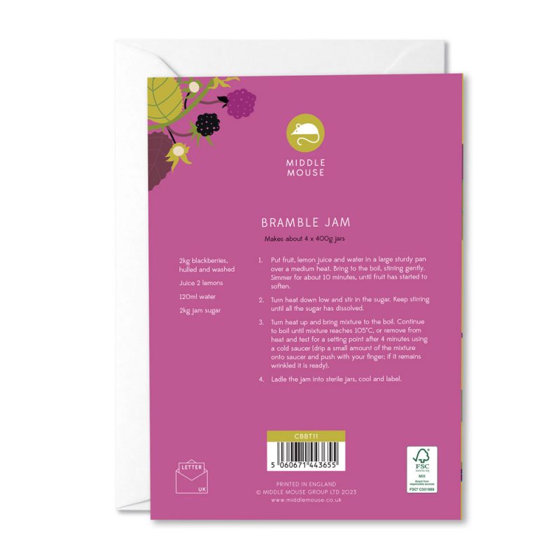 Bramble Birthday recipe card – Middle Mouse Shop