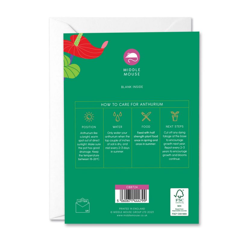 Anthurium card with growing tips – Middle Mouse Shop